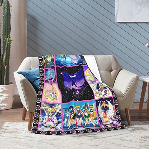 Anime Throw Blanket Super Soft Flannel Blankets Lightweight All Season Bed Throws Blanket Sofa, Room Gifts. (A, 50"x40")