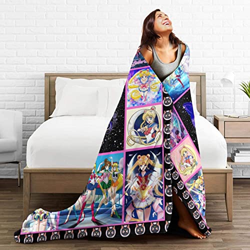 Anime Throw Blanket Super Soft Flannel Blankets Lightweight All Season Bed Throws Blanket Sofa, Room Gifts. (A, 50"x40")