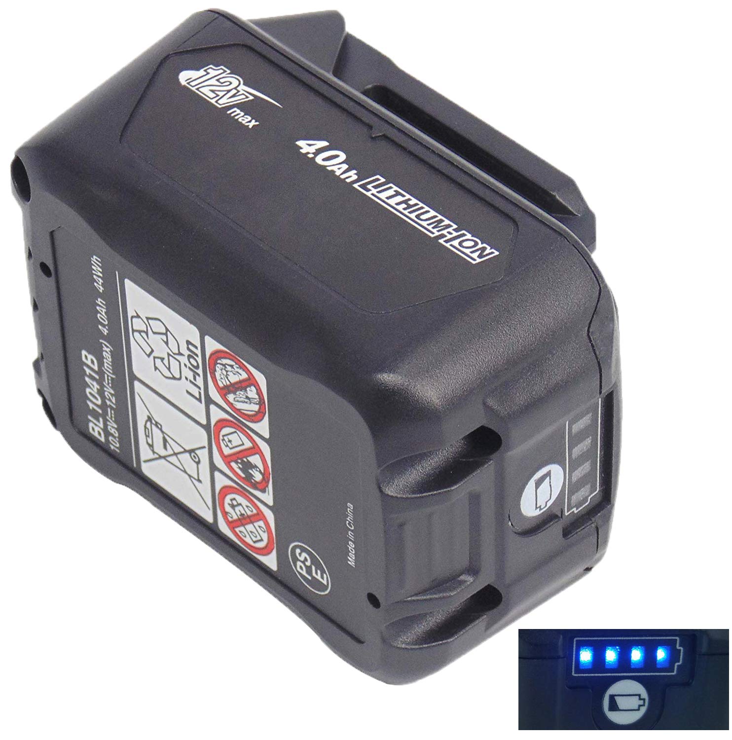 TF-POWER 12V 10.8V 4,0A Battery BL1016 BL1041B BL1040B BL1021B with Charger for Makita DC10WD DC10SB, Replace for Makita 12V Battery DF031D TD110D JR103D JR105D HP332D HP333D HSS01D