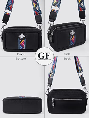 Giorgio Ferretti Genuine Leather Crossbody Bag with Removable Belt Genuine Leather Shoulder Bag for Women