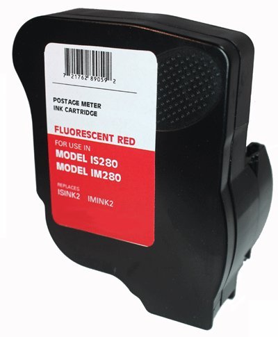 Neopost ISINK2 Fluorescent Red Ink Cartridge ~90 Day Warranty! ~ for Neopost IS280 and Hasler IM280 Postage Meters