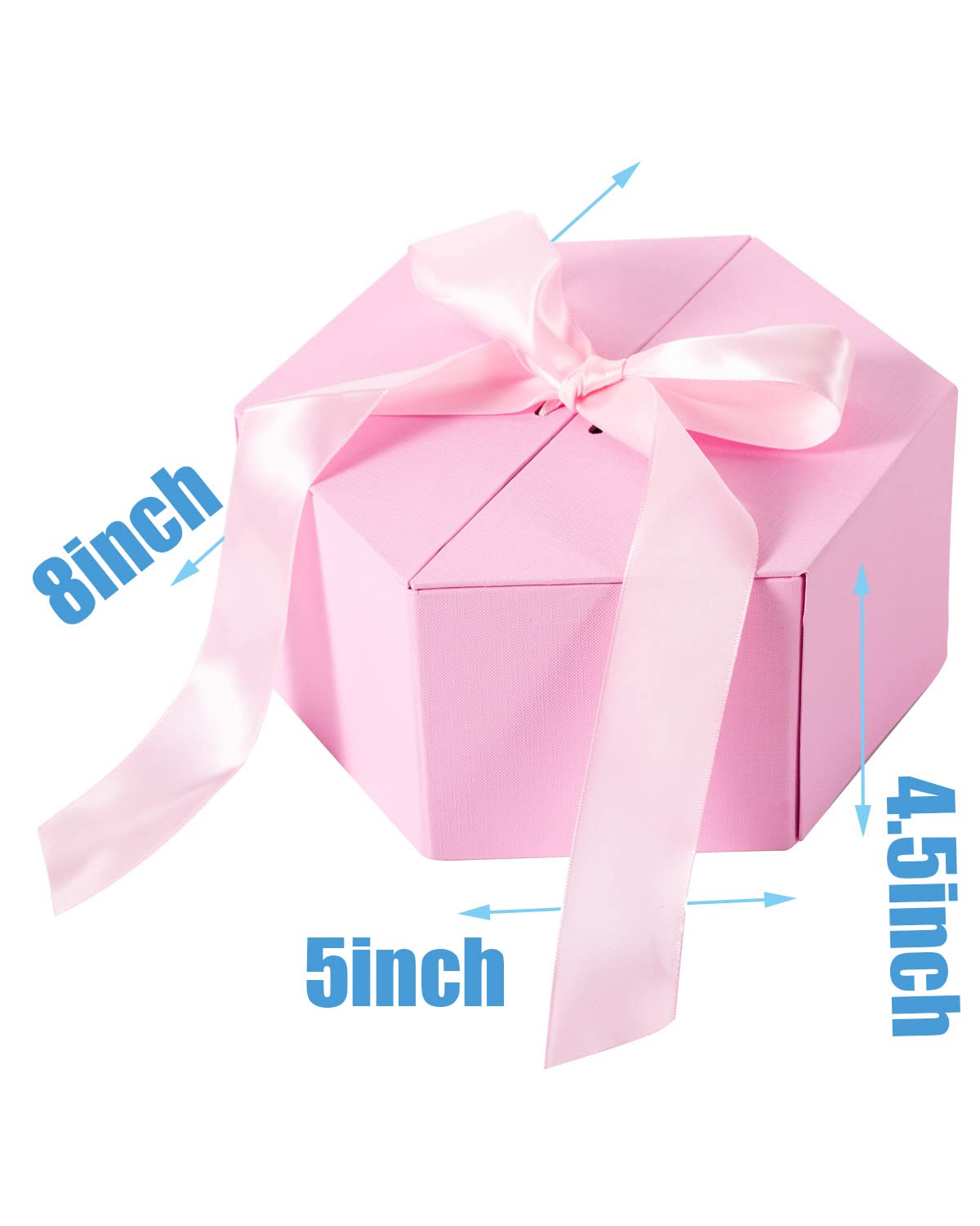 JSUPMKJ Money Box for Cash Gift Pull, Money Roll Gift Box with Flower, 9 inches Large Gift Ribbon Box, Surprise Money Gift Box for Birthday/Christmas/Valentine's Day