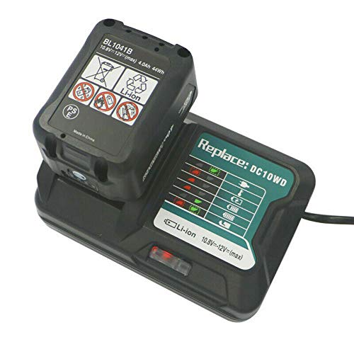 TF-POWER 12V 10.8V 4,0A Battery BL1016 BL1041B BL1040B BL1021B with Charger for Makita DC10WD DC10SB, Replace for Makita 12V Battery DF031D TD110D JR103D JR105D HP332D HP333D HSS01D