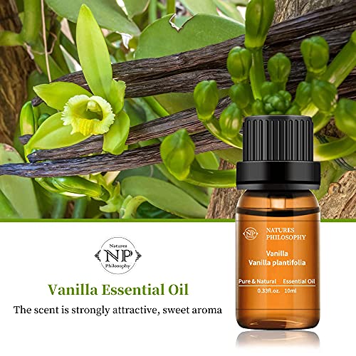 2 Pack Vanilla Essential Oil,100% Pure Organic Vanilla Essential Oils for Diffuser, Aromatherapy, Massage, Soap Making - 10ML (Vanilla)