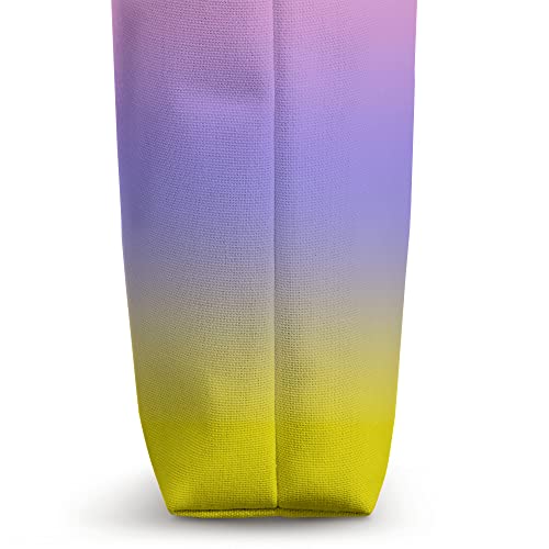 White to Pink to Purple to Yellow Gradient Ombre Tote Bag