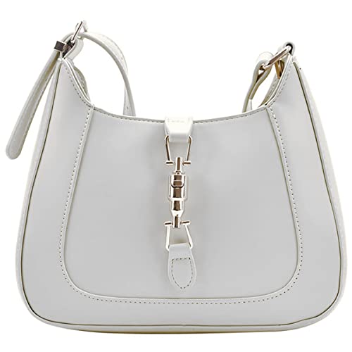 Ladies Fashion Shoulder Bags for Women Handbag Crossbody Bag Underarm PU Leather Wallet Tote (White)