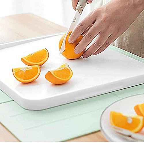 MMOOCO Chopping Board, Rectangular White Plastic Garnish Cutting Board, Chopping Board for Restaurant and Kitchen,Two Sizes (Size : Medium)