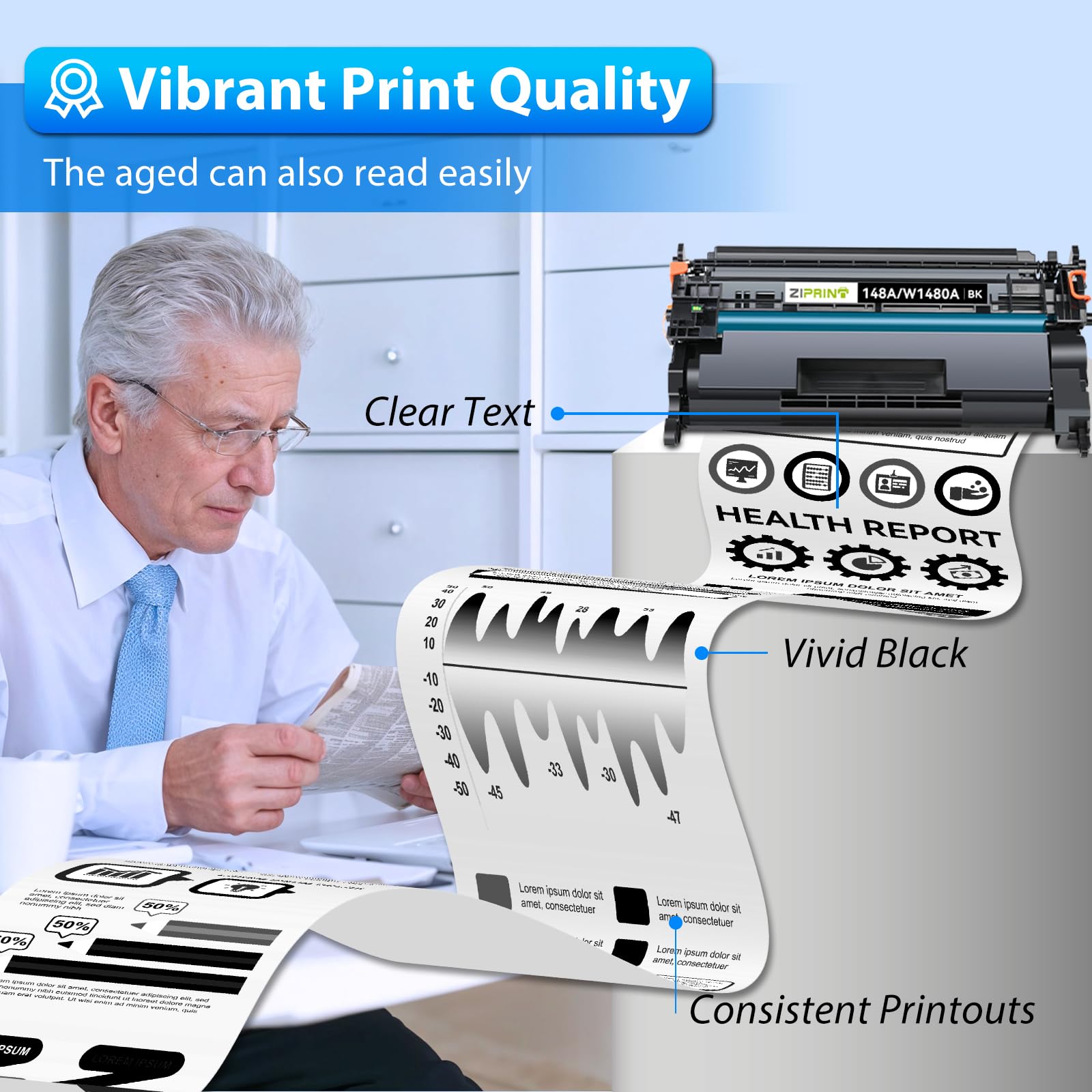 ZIPRINT Compatible Toner Cartridge Replacement for HP 48A CF248A for HP Laserjet Pro M15w M15 M15a M16 M16w M16a Pro MFP M28w M28 M30w M29w M29 M29a M28a M31w Printer (Black, 2-Pack)