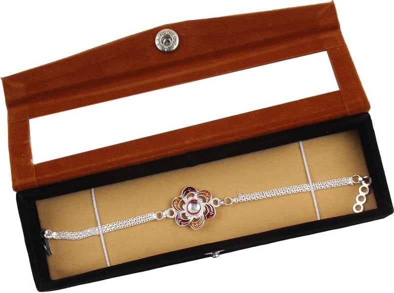Rakhi Bracelet Rakhi Raksha Rakhi for Bhai Bandhan Rakhi for Brother Rakhi for Bhabhi Rakhdi Rakhi Bracelate (Silver Rakhi)