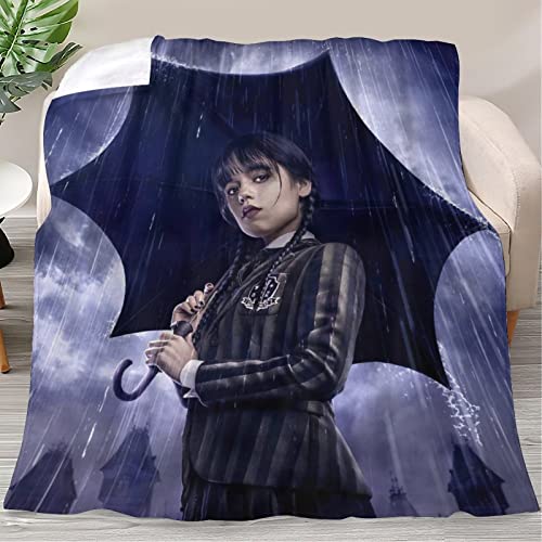 Jonshuas Yoga American Supernatural Comedy Horror Wednesday Throw Blanket, Fleece Halloween Blankets and Throws for Bed, Weighted Air Conditioned Blanket 40"*50" ļ¼100 * 130cmļ¼