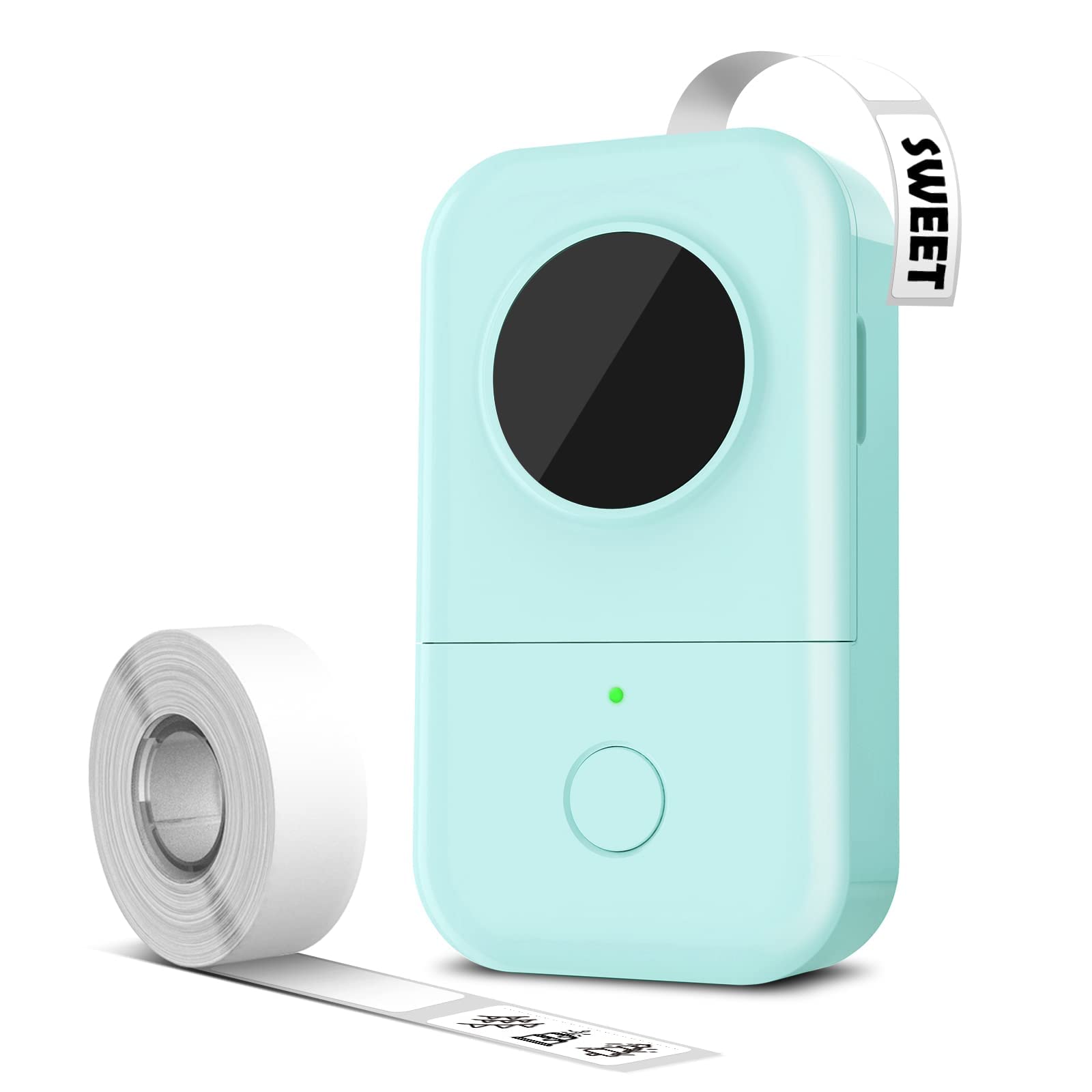 Phomemo Label Maker Machine with Tape, D30 Portable Bluetooth Label Printer for Storage, Barcode, Mailing, Office, Home, Organizing, Mini Sticker Make with Multiple Templates,with 3 Rolls,Green