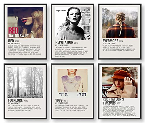 ZJNB Taylor Music Album Cover Limited Edition Posters, Music Posters (Set of 6, 8in x 10in, Unframed)