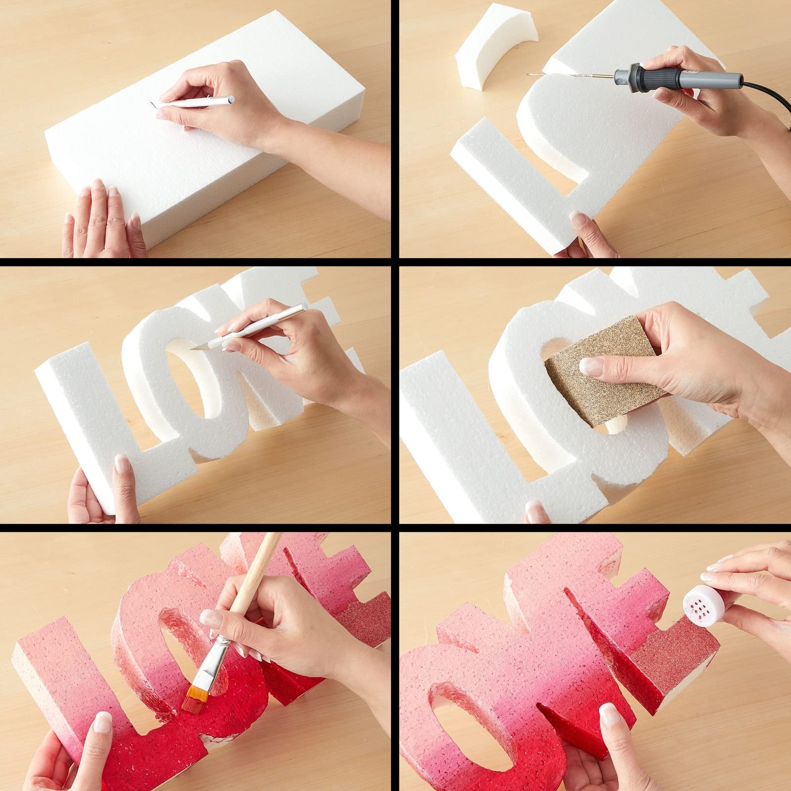 12 Pack Foam Sculpting Blocks for Crafts, Polystyrene Brick Rectangles for Floral Arrangements, Art Supplies (White, 4 x 4 x 2 in)