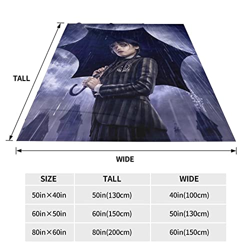 Jonshuas Yoga American Supernatural Comedy Horror Wednesday Throw Blanket, Fleece Halloween Blankets and Throws for Bed, Weighted Air Conditioned Blanket 40"*50" (100 * 130cm)