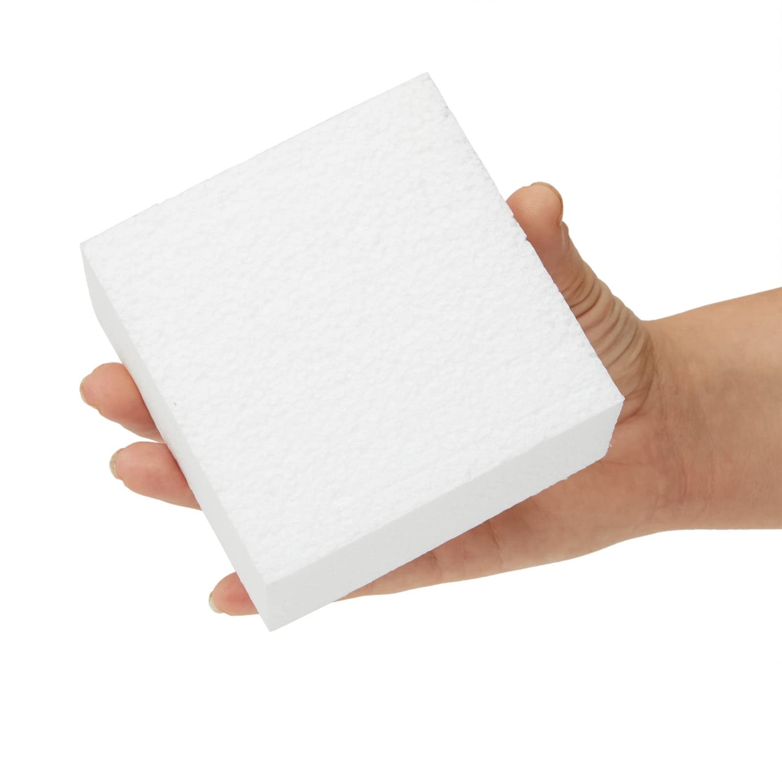 12 Pack Foam Sculpting Blocks for Crafts, Polystyrene Brick Rectangles for Floral Arrangements, Art Supplies (White, 4 x 4 x 2 in)