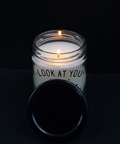 The Improper Mug Look at You Becoming Parents Candle Baby Shower Ideas for New Mom and Dad First Time Expecting Mother Father Parenthood Keepsake 9 Oz. Vanilla Scented