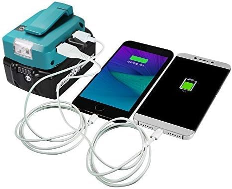 USB ADP05 Power Source for Makita 18v Battery Charger with 2 USB Ports and LED Light for 14.4v ~ 18v Battery Lithium-Ion