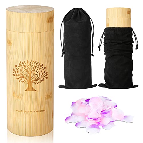 Scattering Tube for Human Ashes,Biodegradable Bamboo Urn Eco Friendly,9''x3.5'' Medium Cremation Urn for Spreading Ashes,Scattering Urn for Adult Female Male Pet Ashes(Set of 1,Tree of Life Pattern)