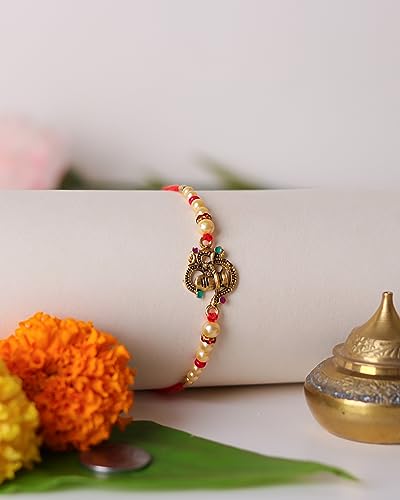 CHERKRAFT Rakhi Thread for Brother Men/Boy - Designer Rakhi with OM Symbol for Rakshabandhan (Pack of 1) (Design 3)