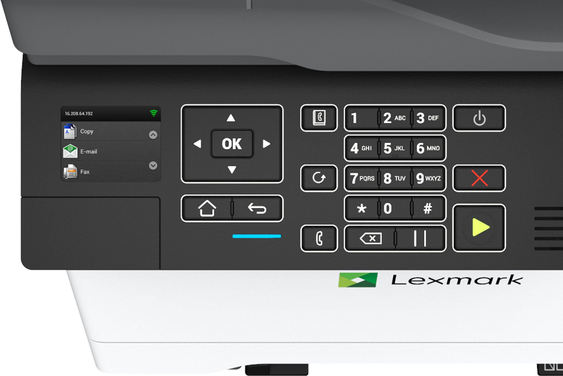 Lexmark MC2535adwe Multifunction Color Laser Printer with a 4.3-inch Color Touch Screen, Wireless Capabilities, Duplex Printing, and Analog Fax (42CC460), White/Gray, Medium