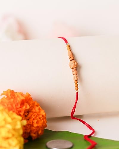 CHERKRAFT Rakhi for Brother Thread for Men/Boy Raksha Bandhan Rudraksha Rakhi Set of 2 (Design 4)