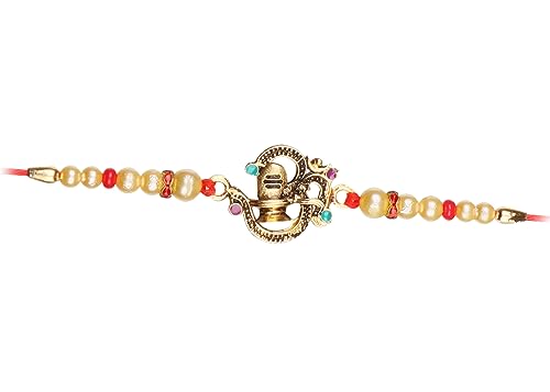 CHERKRAFT Rakhi Thread for Brother Men/Boy - Designer Rakhi with OM Symbol for Rakshabandhan (Pack of 1) (Design 3)