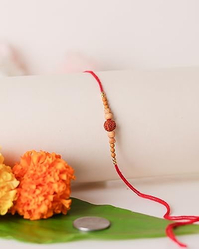 CHERKRAFT Rakhi for Brother Thread for Men/Boy Raksha Bandhan Rudraksha Rakhi Set of 2 (Design 4)