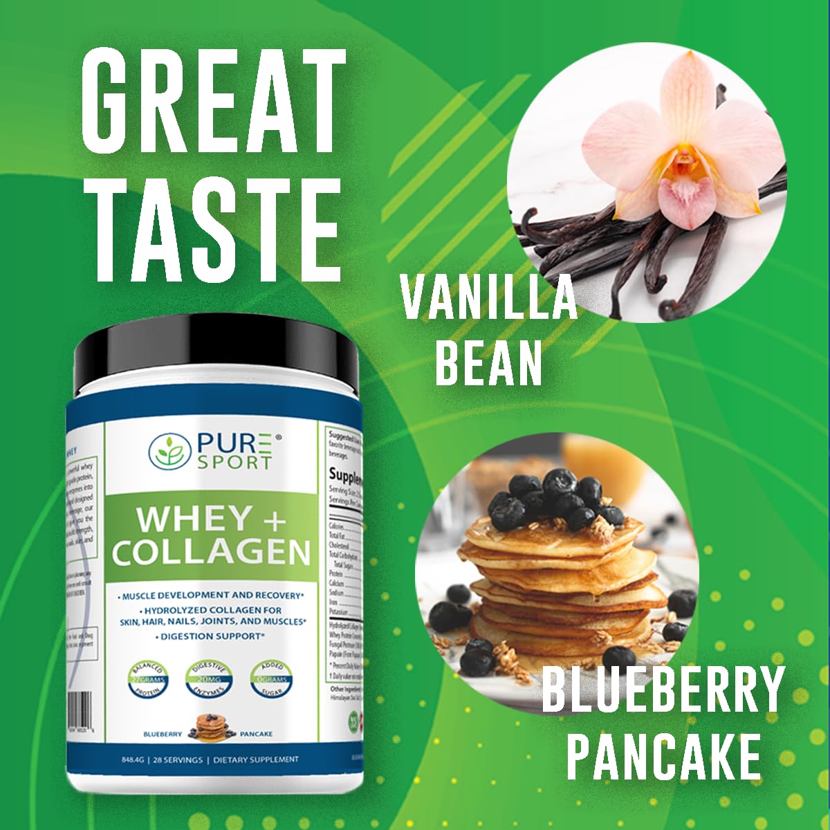 PURE WHEY Protein + Collagen Vanilla Bean