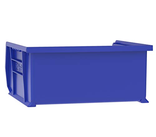Akro-Mils - 30230RED 30230 AkroBins Plastic Storage Bin Hanging Stacking Containers, Red, (12-Pack) & 30235 AkroBins Plastic Hanging Stackable Storage Organizer Bin, Blue, 6-Pack