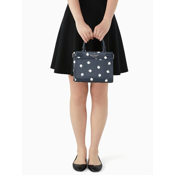 Kate Spade New York Small Staci Satchel Crossbody Shoulder Handled Bag (Apple/Navy)