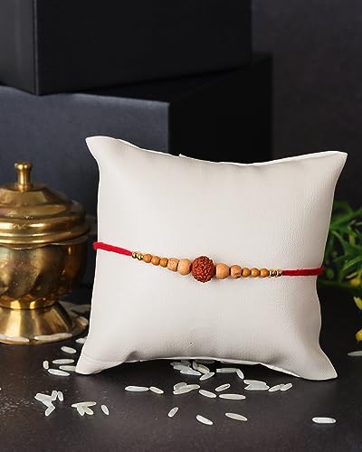 CHERKRAFT Rakhi for Brother Thread for Men/Boy Raksha Bandhan Rudraksha Rakhi Set of 2 (Design 4)