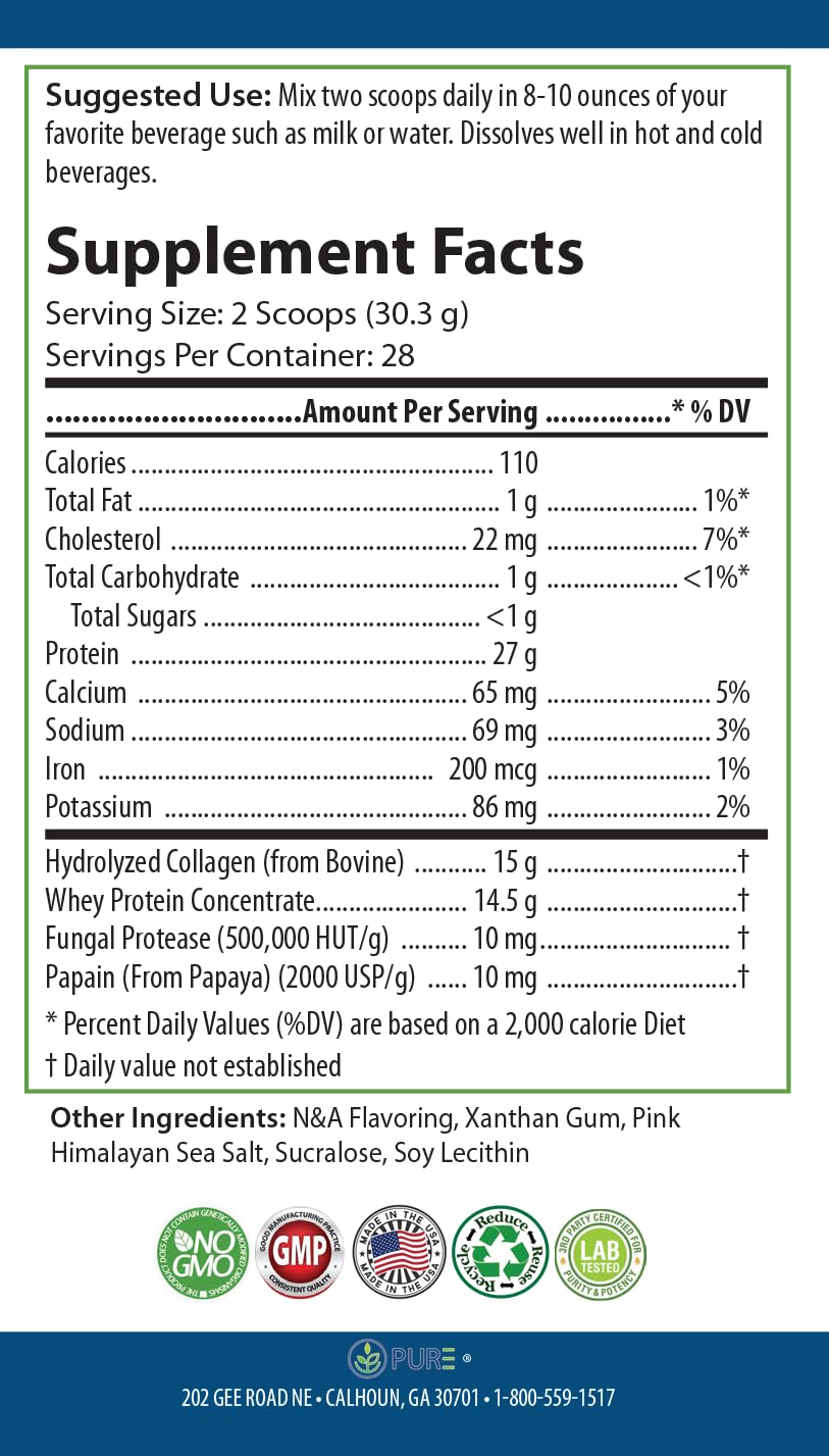 PURE WHEY Protein + Collagen Vanilla Bean