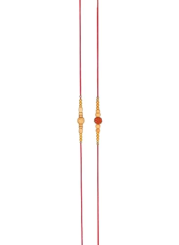 CHERKRAFT Rakhi for Brother Thread for Men/Boy Raksha Bandhan Rudraksha Rakhi Set of 2 (Design 4)