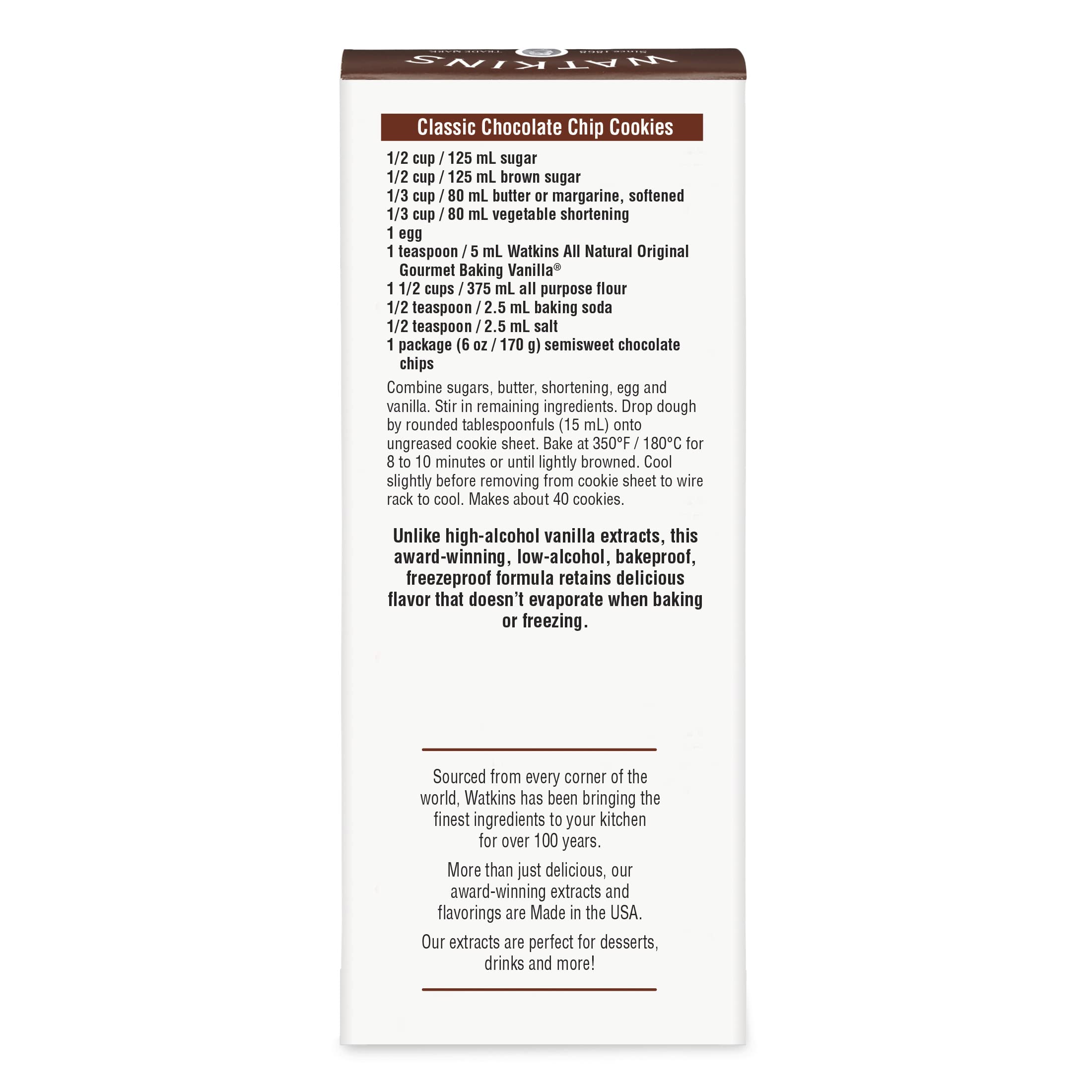 Watkins All Natural Original Gourmet Baking Vanilla with Pure Extract, 2 fl. oz. Bottle, 1-Pack (Pack of 2)