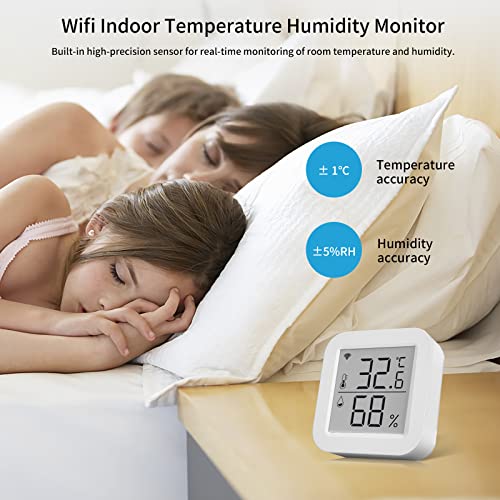eMylo 3 in 1 Smart Hub WiFi IR Remote Control with Digital Hygrometer Indoor Thermometer Humidity Meter, Wireless Scene Touch Switch, Compatible with Alexa and Google Home, for TV Air Conditioner