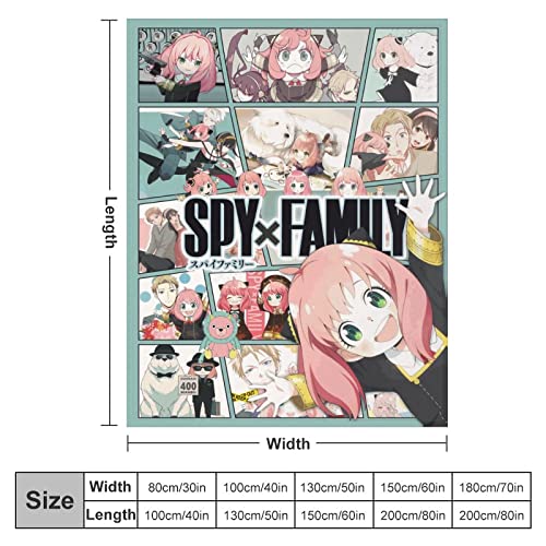 Anime ANYA Family Plush Splicing Blanket Flannel Fleece Warm Soft Throw Blanket for Couch Sofa Bed Living Room