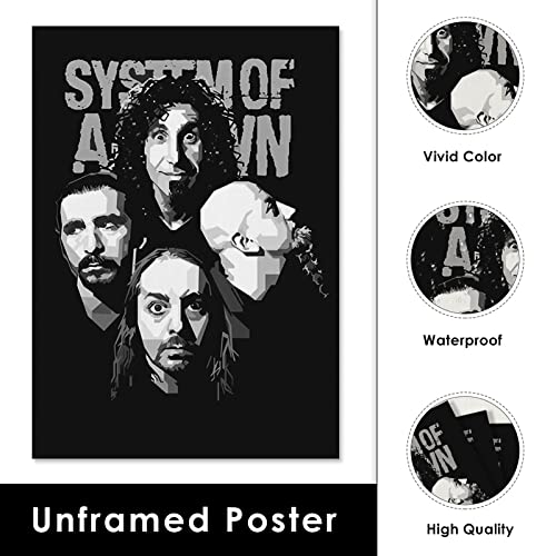 Poster Art Painting, System Merch Of A Down Canvas Print for Living Room, Bedroom, Dorm, Home, Office Wall Decoration 12 x 18 Inch