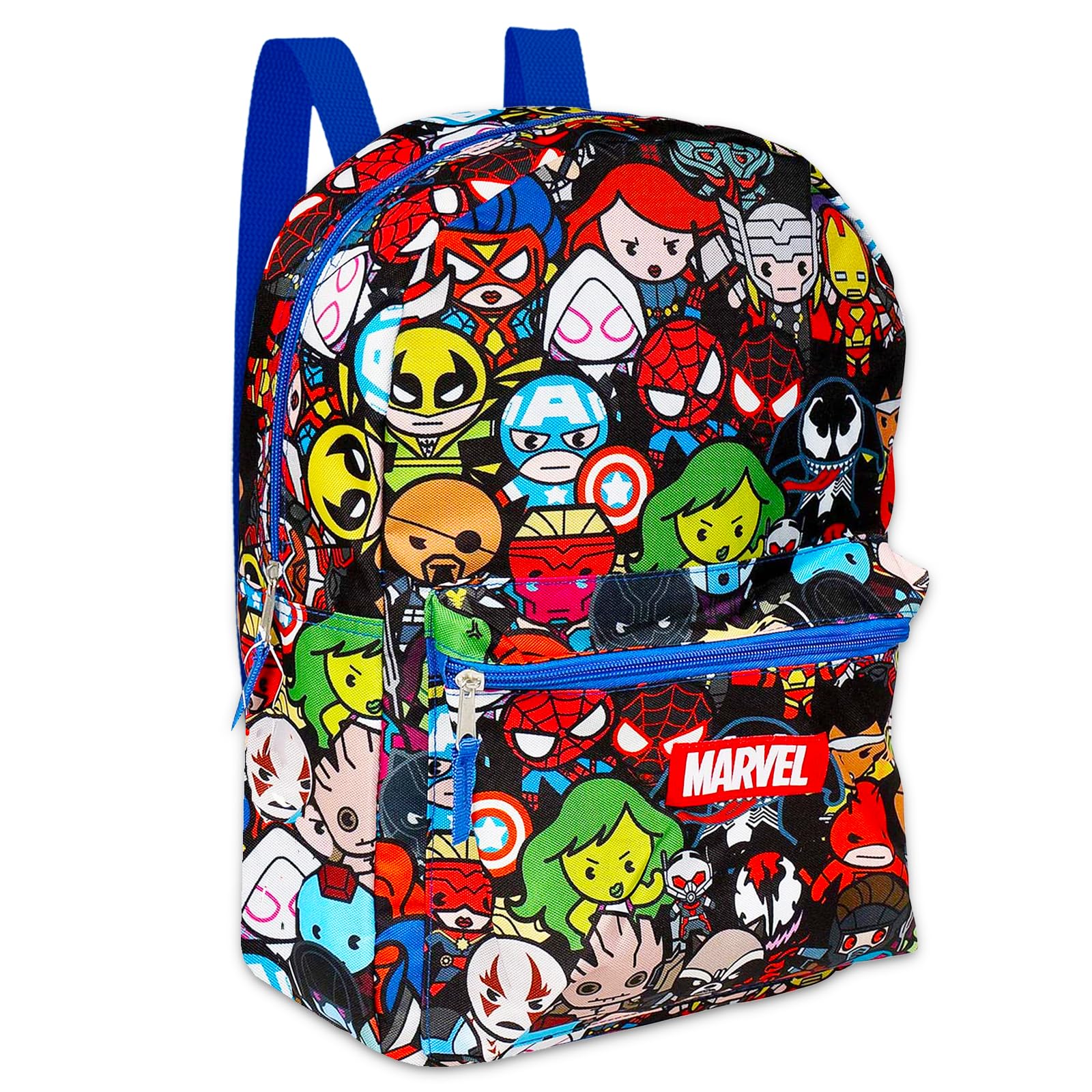 Avengers Backpack with Lunch Bag - Bundle with 16β Avengers Backpack for Boys 8-12, Avengers Lunch Box, Water Pouch, Avengers Stickers, More | Marvel Avengers Backpack with Lunch Box