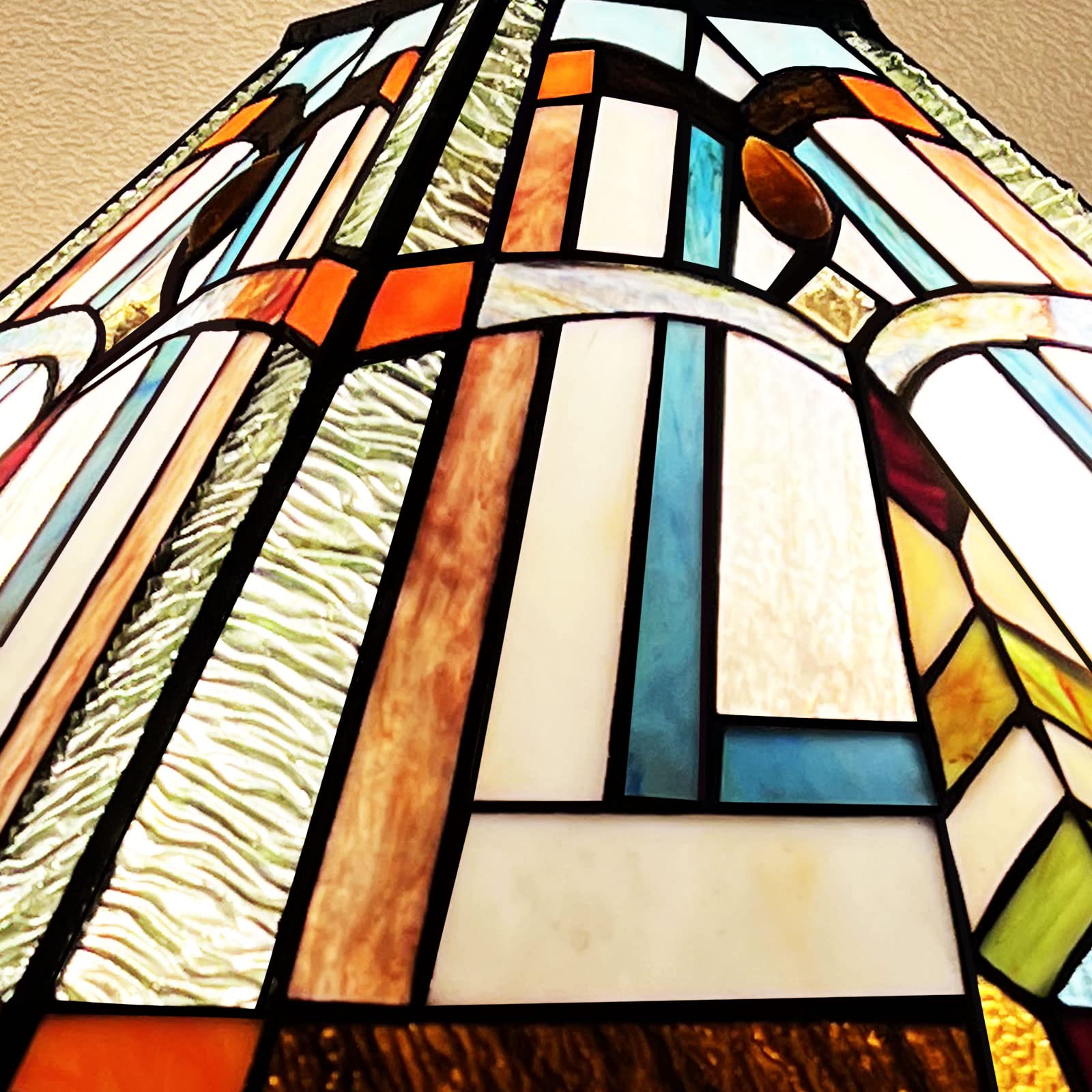 Thatyears Tiffany Floor Lamp 2-Light 16" Wide Mission Antique Style Stained Glass Lampshade for Living Room Bedroom
