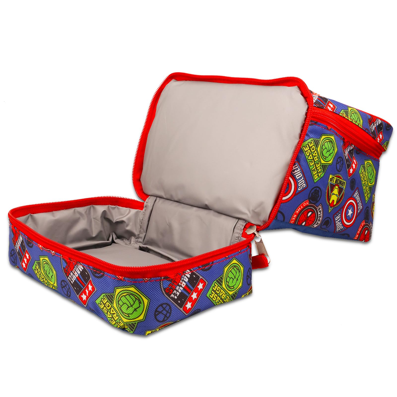 Avengers Backpack with Lunch Bag - Bundle with 16β Avengers Backpack for Boys 8-12, Avengers Lunch Box, Water Pouch, Avengers Stickers, More | Marvel Avengers Backpack with Lunch Box