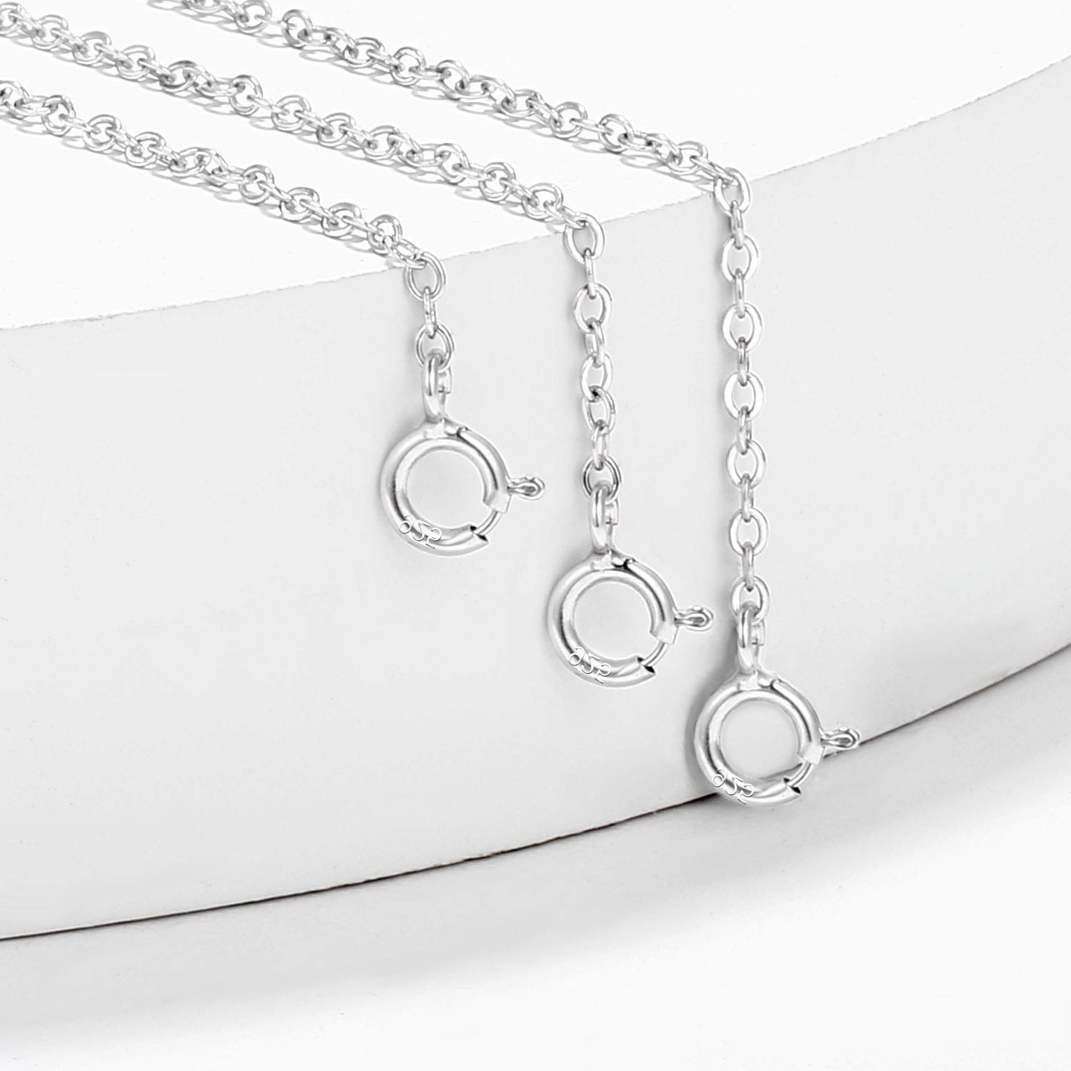 3 Pcs 925 Sterling Silver Necklace Extenders for Women Durable Strong Removable Necklace Bracelet Anklet Extension for Jewelry Making(1 2 3 Inch, Silver)