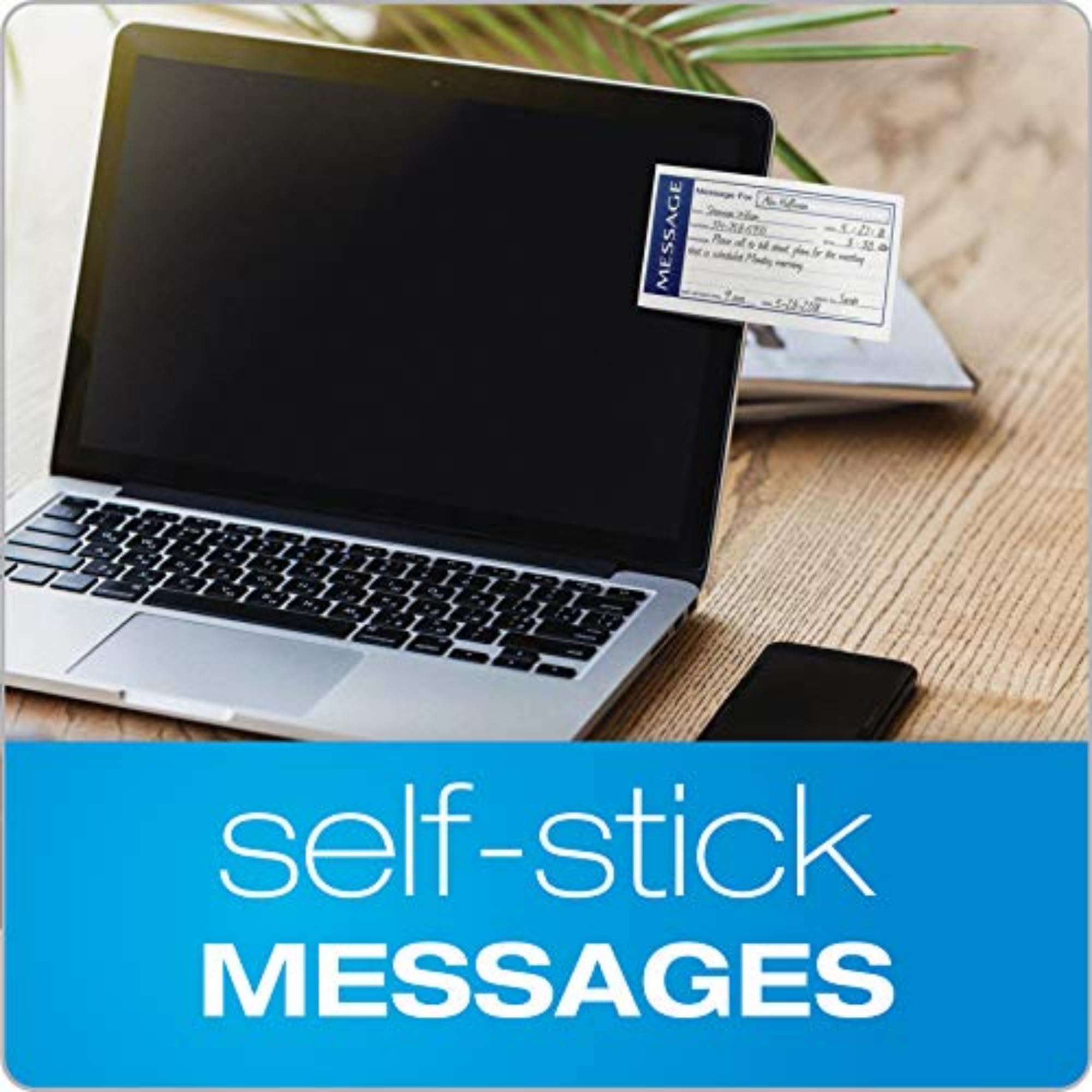 Adams Write 'N Stick Message Pad, 2-Part, Carbonless, Blue, 5-1/4" x 11", 200 Sets per Book (SC1153WS)