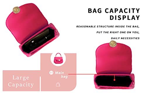 SHUIANGRAN Top Handle Satchel Purses for Women Shoulder Bag Purse Crossbody Bags Women's diagonal bag Hot pink