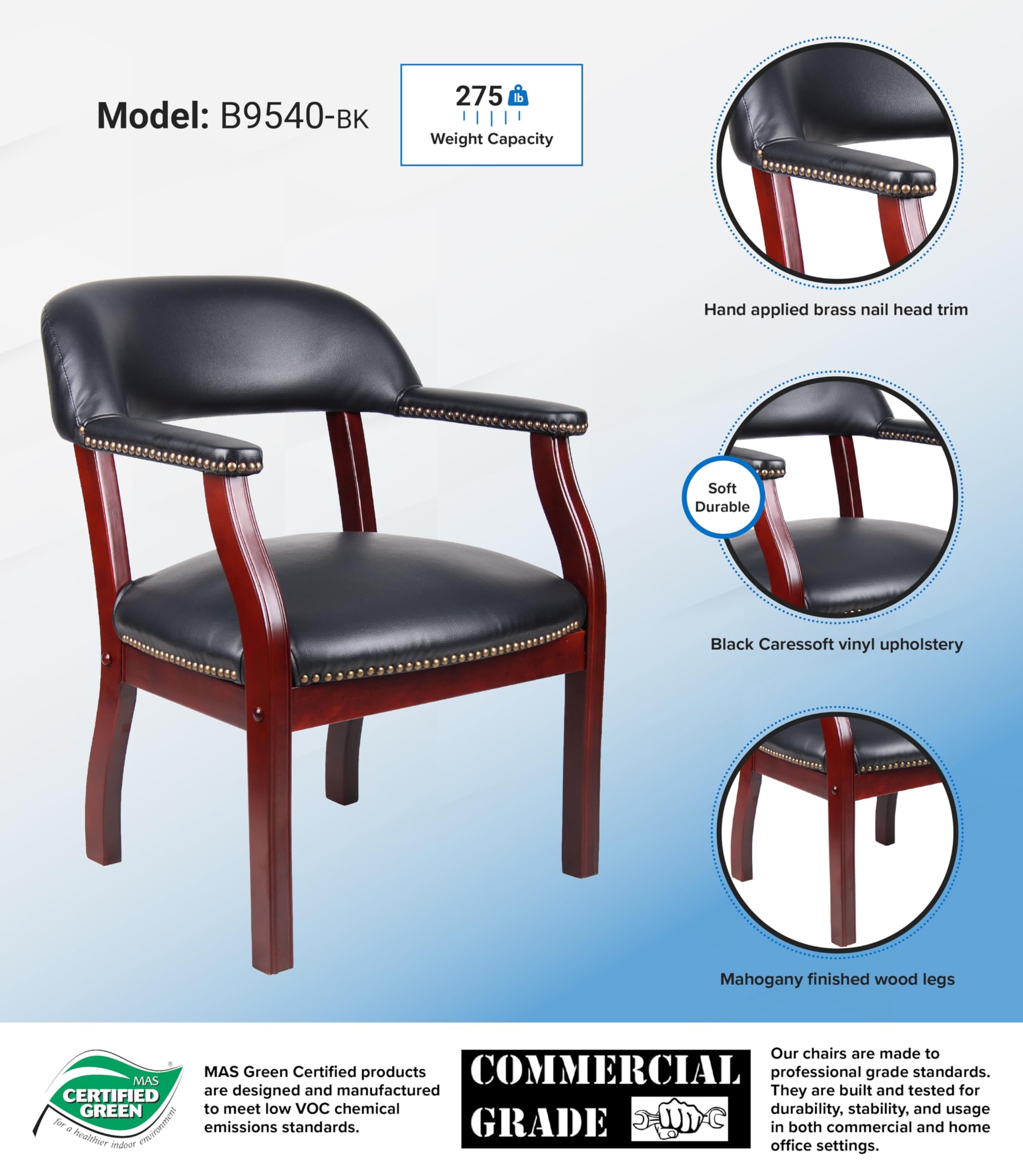 Boss Captain’s Chair In Black Vinyl