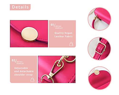 SHUIANGRAN Top Handle Satchel Purses for Women Shoulder Bag Purse Crossbody Bags Women's diagonal bag Hot pink