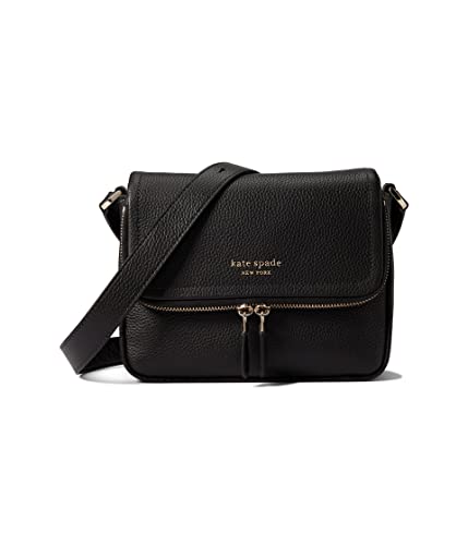 Kate Spade New York Run Around Pebbled Leather Large Flap Crossbody Black One Size