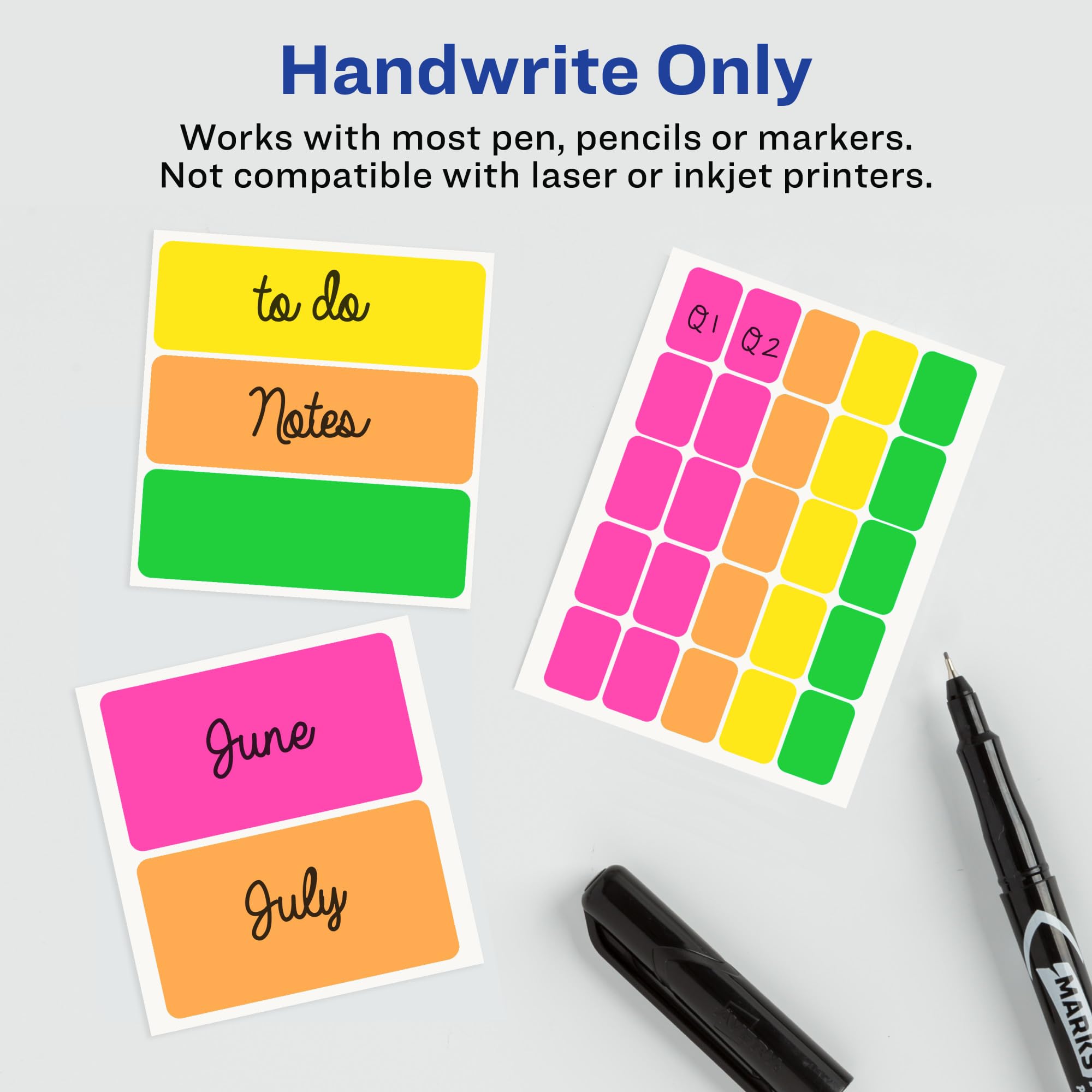 Avery Rectangular Color Coding Labels, 1 x 3 Inches, Assorted, Removable, Pack of 72 (06722)