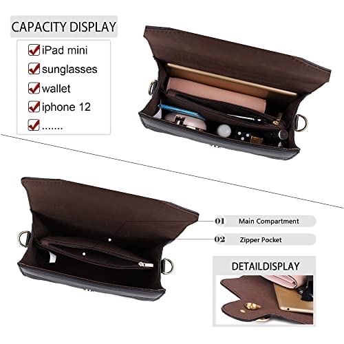 Quilted Crossbody Bags for Women Leather Shoulder Purse with Rivets Vegan Top Handle Satchel Bag lady Black