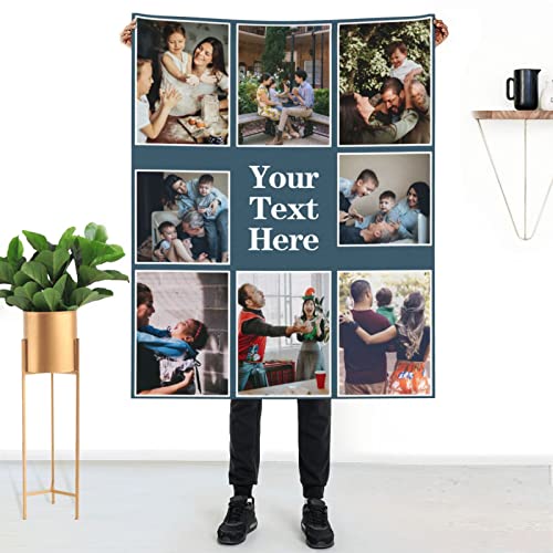 Custom Blankets with Photos, Blanket Personalized Soft Blanket for Family Wedding Birthday Christmas Valentines Day Gifts for Women Him Her FriendsïŒStyle Custom Photo Blankets for Mom Father