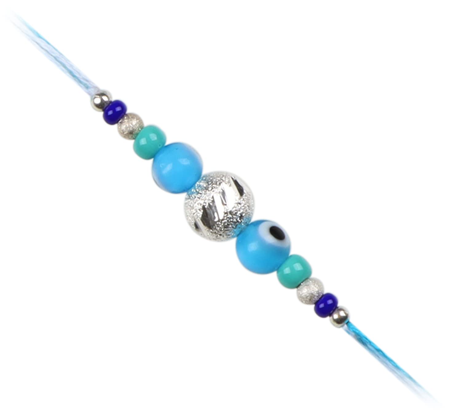 CHERKRAFT Rakhi for Brother Evil Eye Pack of 2 Design Rakhi for Small Bhai Bro Thread Rakhi (Design 4, Standard)
